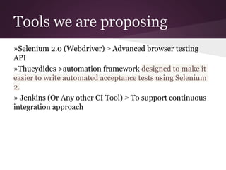 Continuous integration using thucydides(bdd) with selenium | PPT