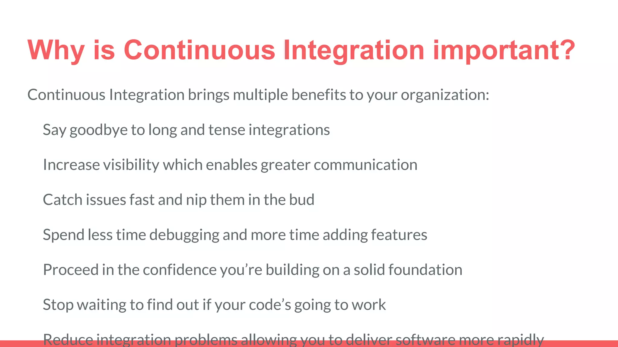 Continuous integration | PPTX | Web Development | Internet