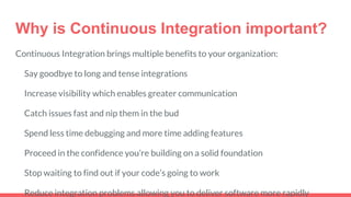 Continuous integration | PPTX | Web Development | Internet