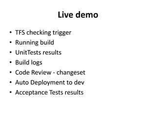 Continuous integration with teamcity | PPTX