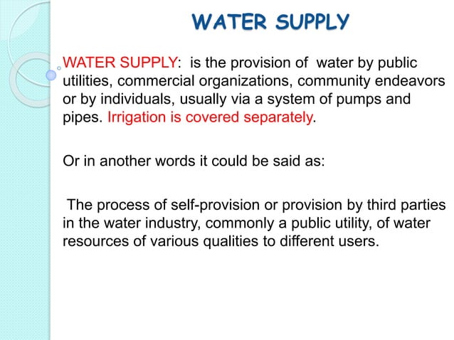 Continuous & intermittent system of water supply | PPT