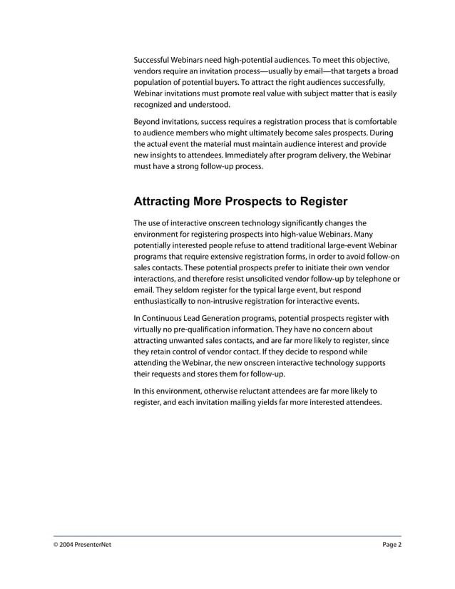 Continuous leadgeneration | PDF