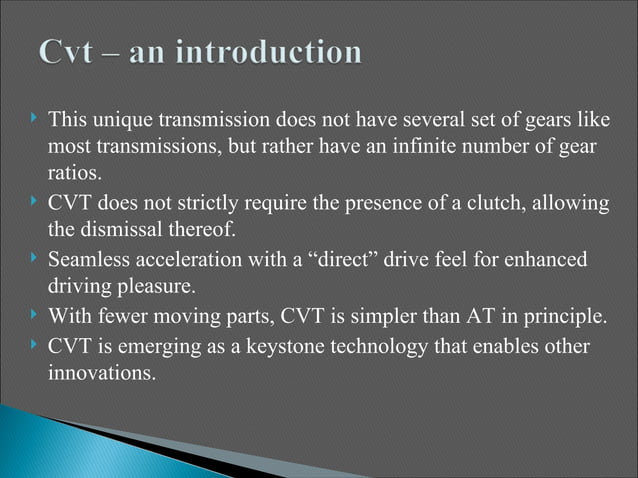 Continuously variable-transmission-cvt | PPT