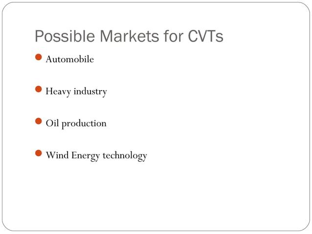 Continuously variable transmissions (CVT) | PPT