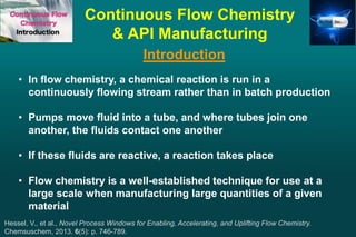 Continuous Flow Chemistry And The Manufacture Of Active Pharmaceutical ...