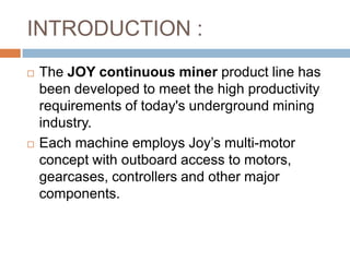 Continuous miners | PPTX