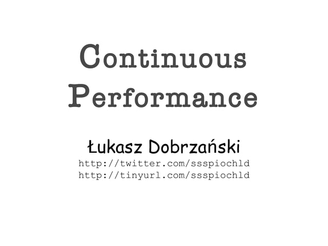 Continuous performance testing | PDF