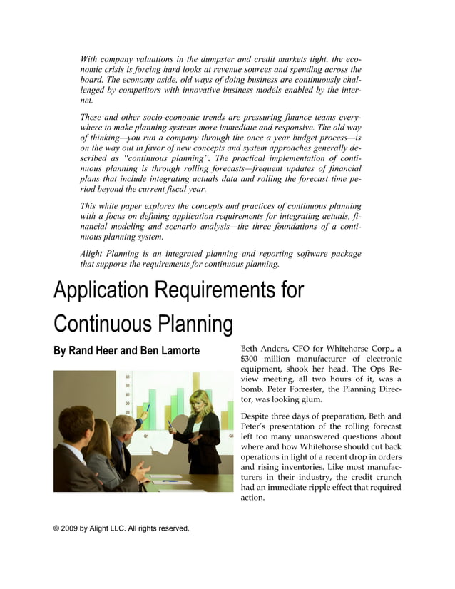 Continuous Planning | PDF | Business Accounting & Finance | Business