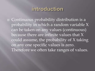 Continuous probability Business Statistics, Management | PPTX