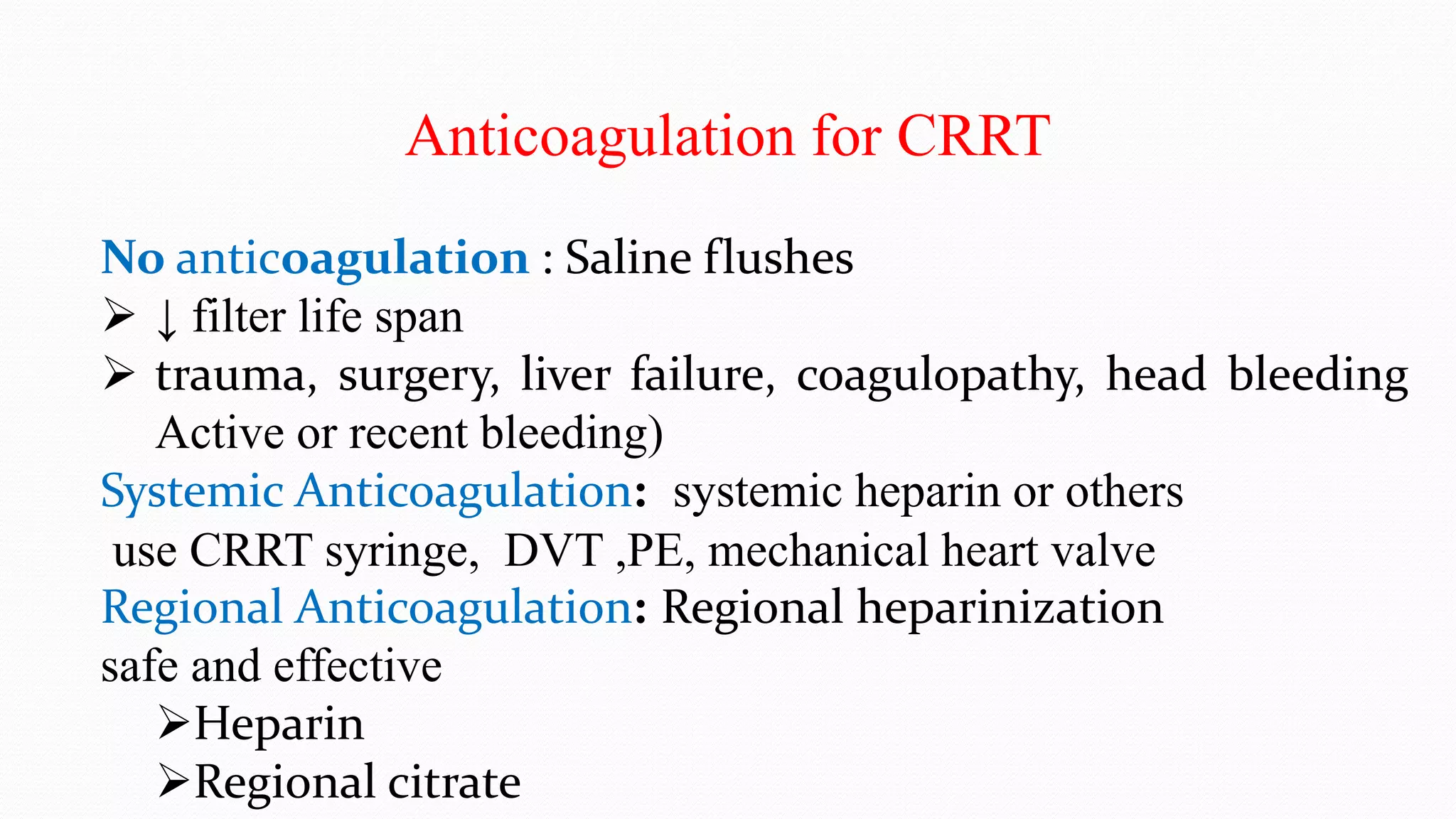 Continuous renal replacement therapy crrt | PPTX | Blood Disorders ...