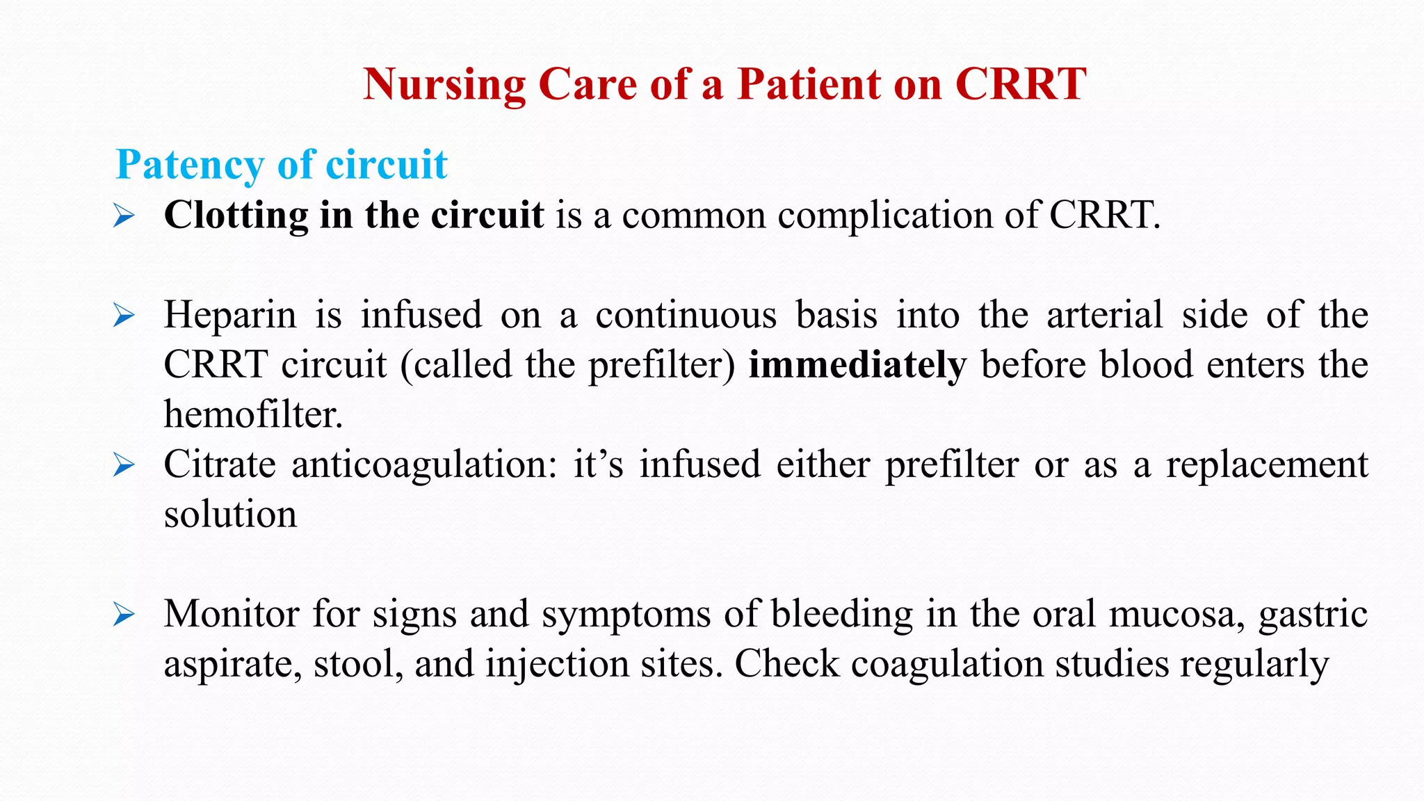 Continuous renal replacement therapy crrt | PPTX