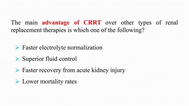 Continuous renal replacement therapy crrt | PPTX | Blood Disorders ...