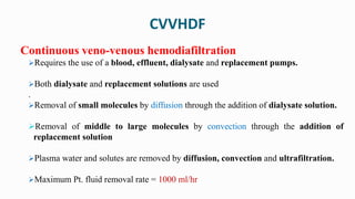 Continuous renal replacement therapy crrt | PPTX
