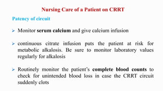 Continuous renal replacement therapy crrt | PPTX
