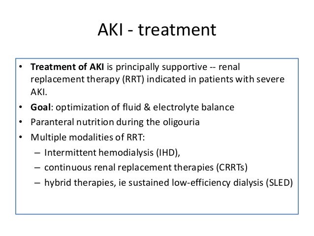 Continuous renal replacement therapy in AKI