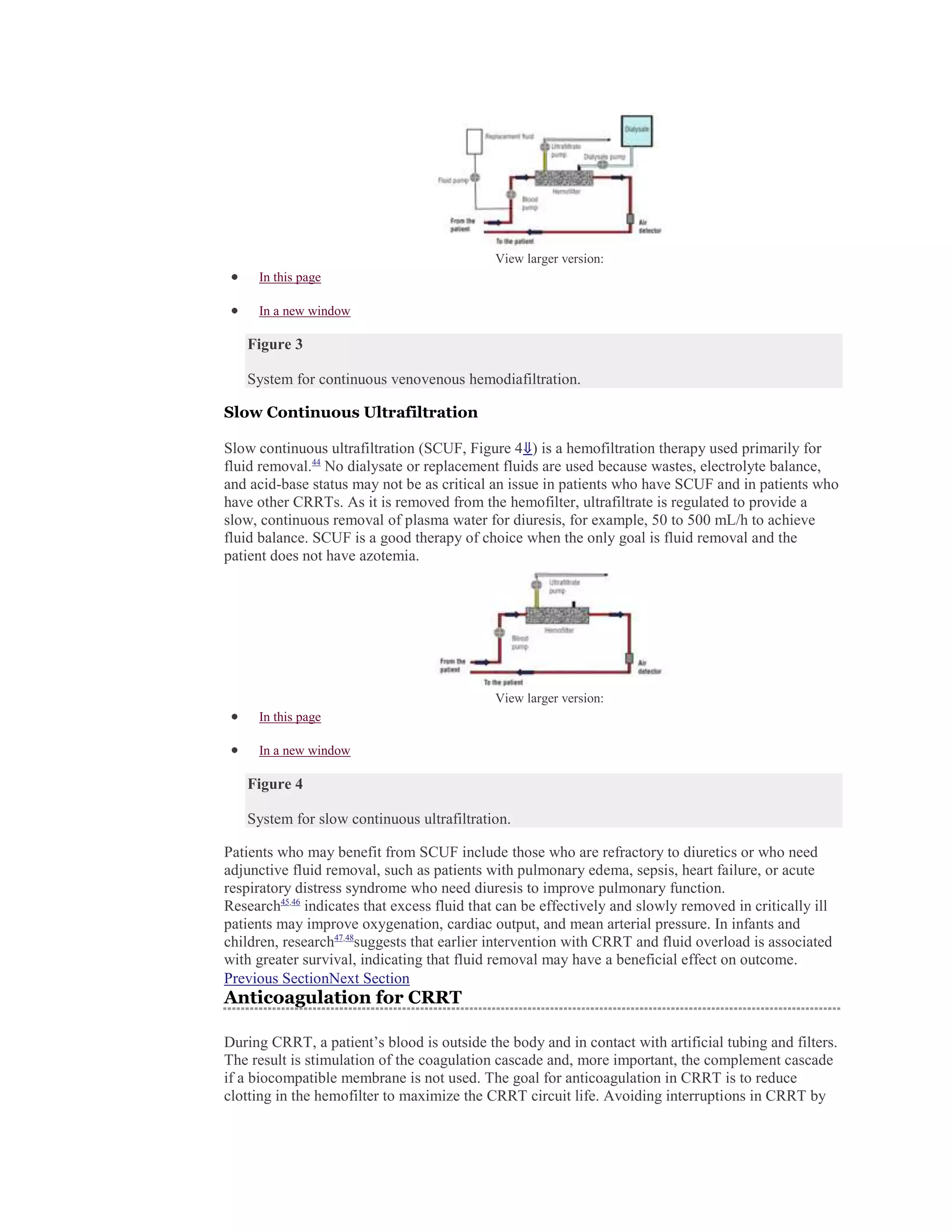Continuous renal replacement therapy in the adult intensive care unit ...