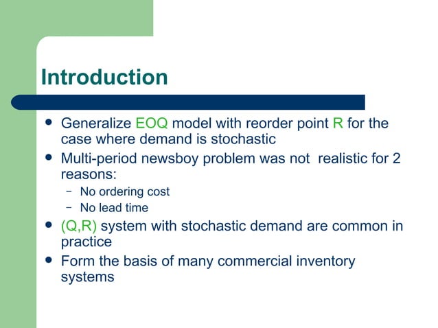 Continuous Review Inventory System | PPT | Business | Business and Finance