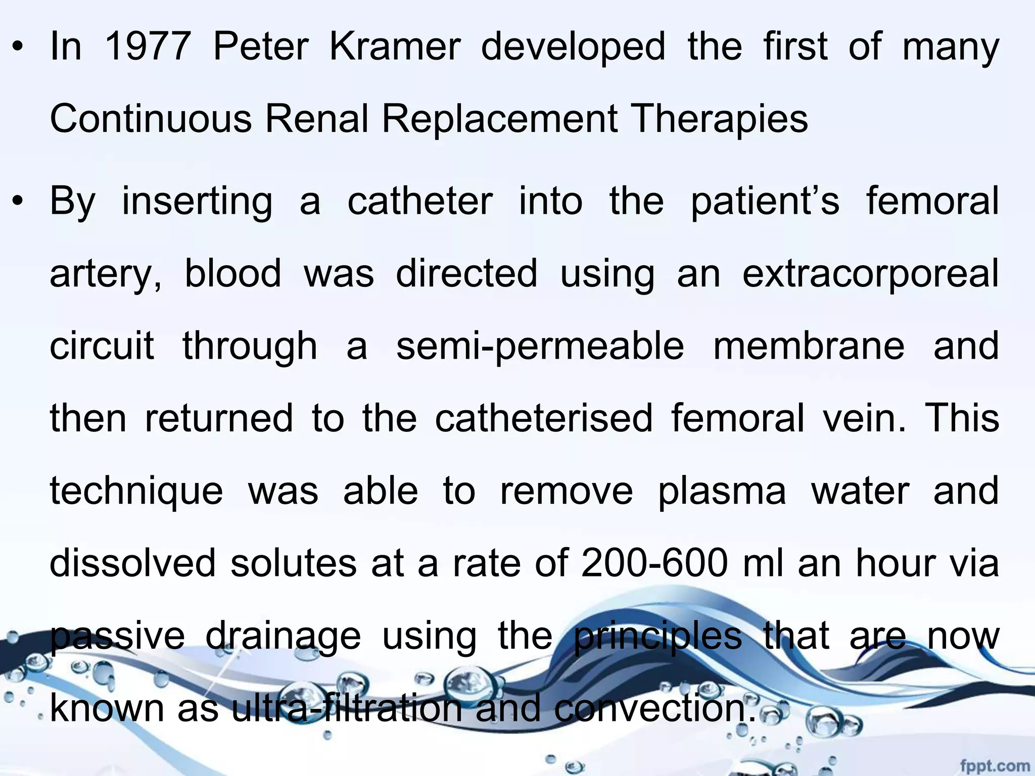 Continuous Renal Replacement Therapy | PPT