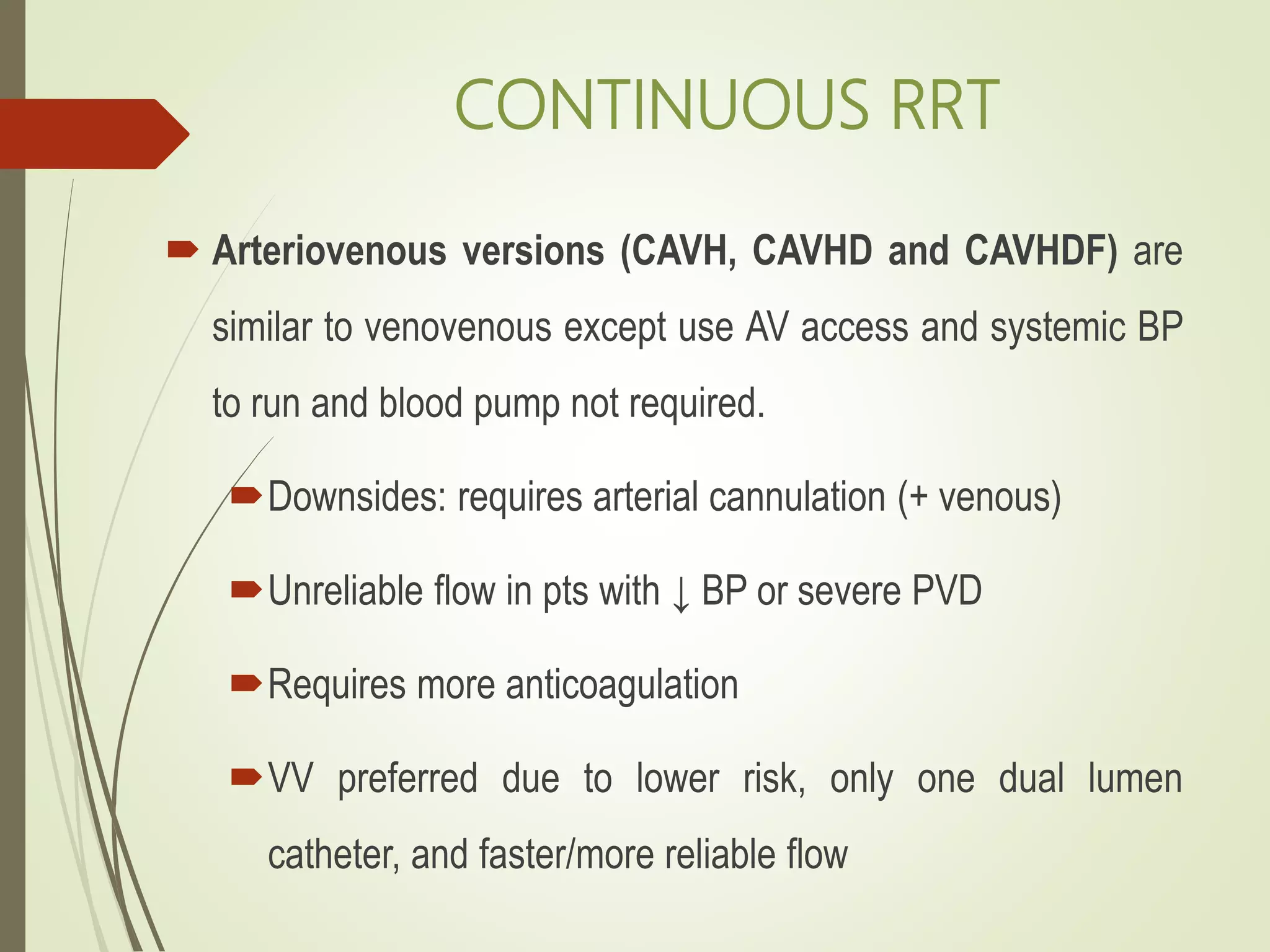 Continuous rrt and its role in critically ill patients [autosaved] | PPTX