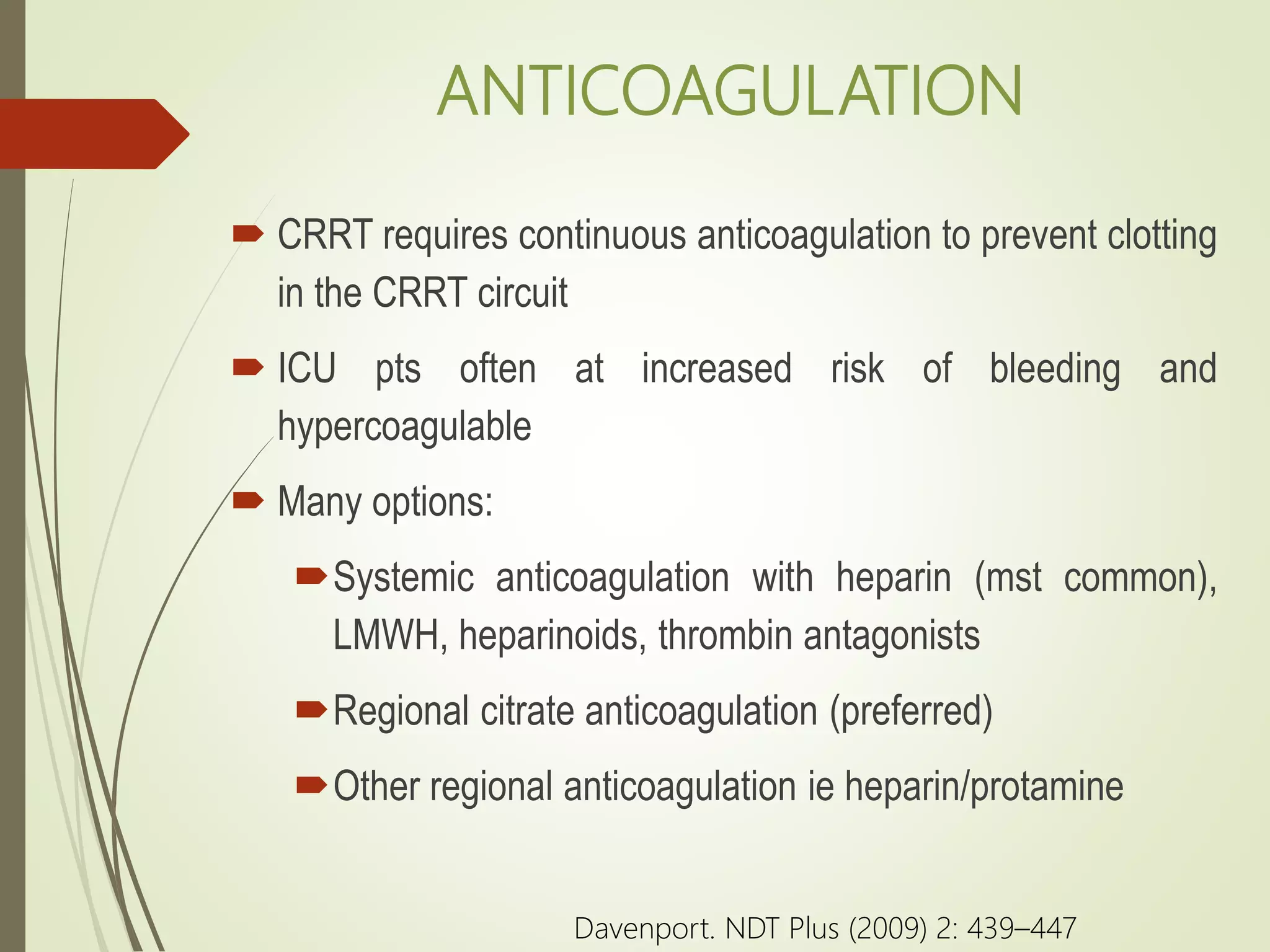 Continuous rrt and its role in critically ill patients [autosaved] | PPTX