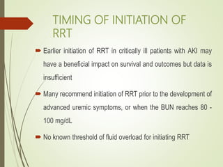 Continuous rrt and its role in critically ill patients [autosaved] | PPTX