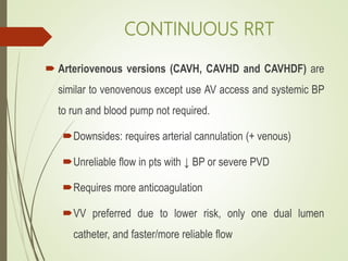 Continuous rrt and its role in critically ill patients [autosaved] | PPTX
