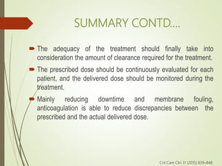 Continuous rrt and its role in critically ill patients [autosaved] | PPTX