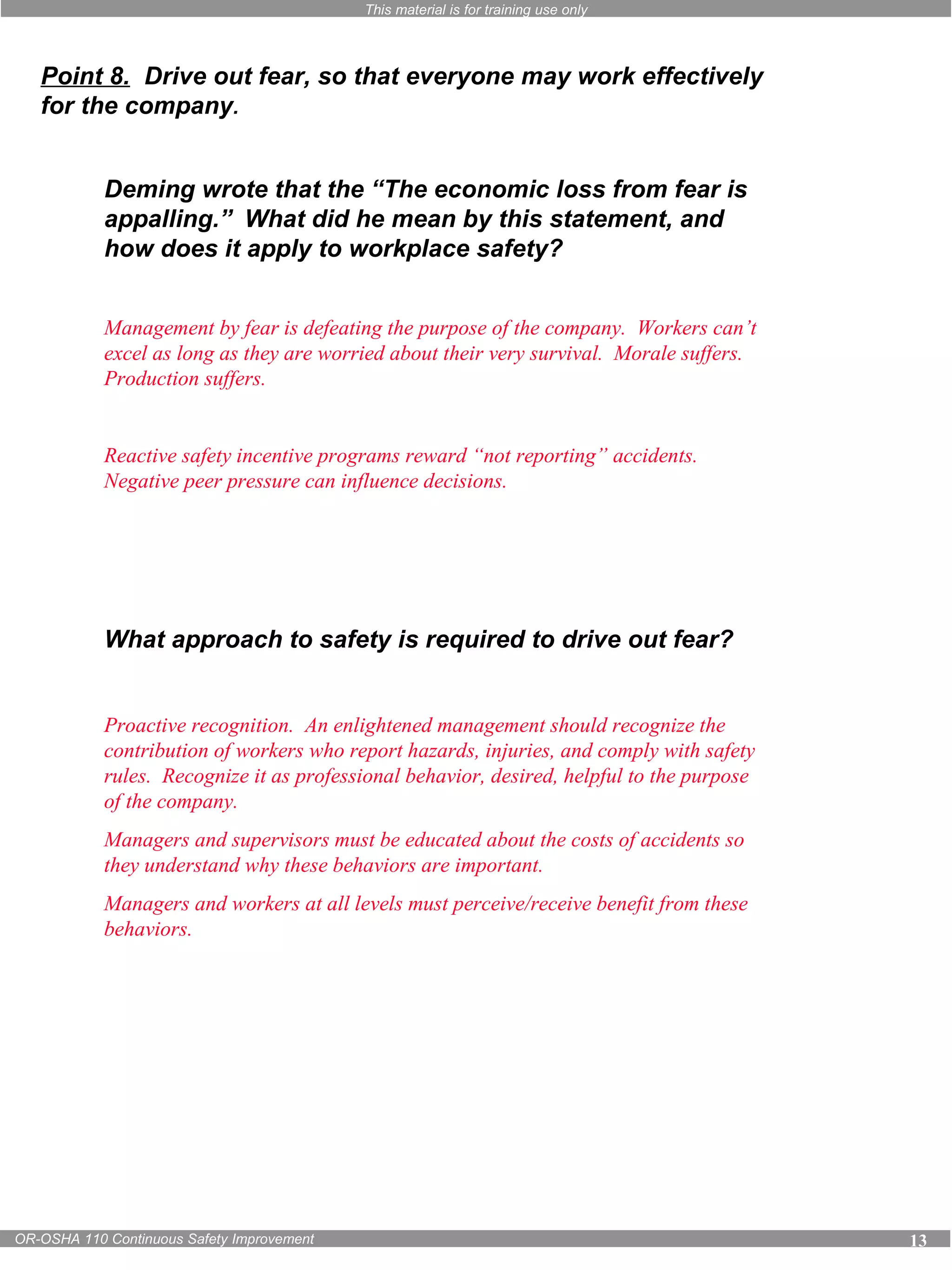 Continuous safety improvement | PPT