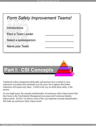 Continuous safety improvement | PPT