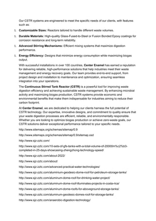 Continuous Stirred Tank Reactor for Improving Waste Digestion ...
