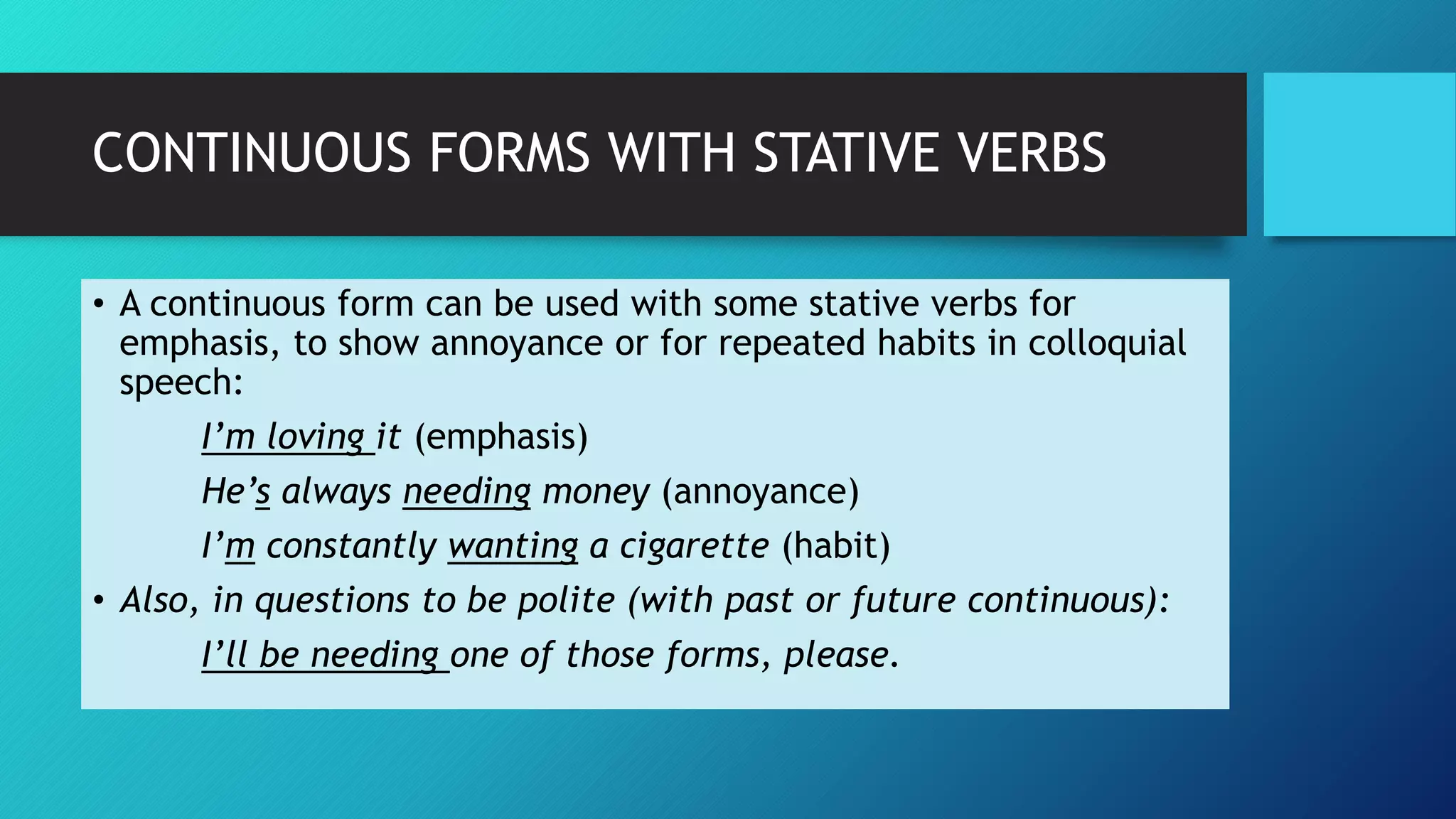 Continuous tenses | PPTX