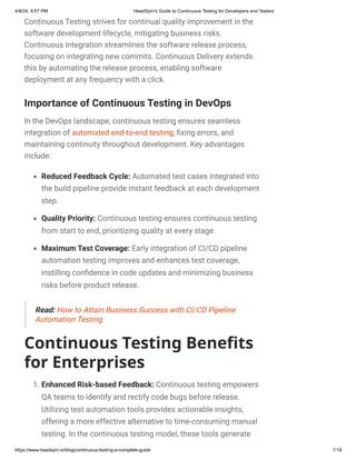 Mastering Continuous Testing: A Definitive Guide to Seamless Software ...