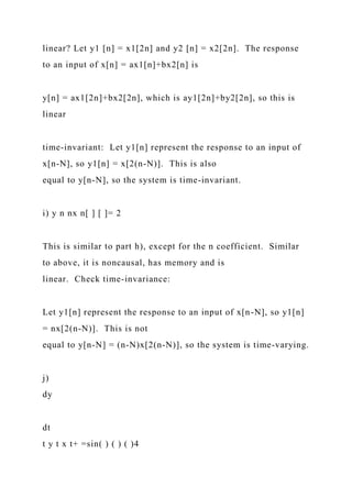 Continuous Time Convolution1. Solve the following for y(t.docx