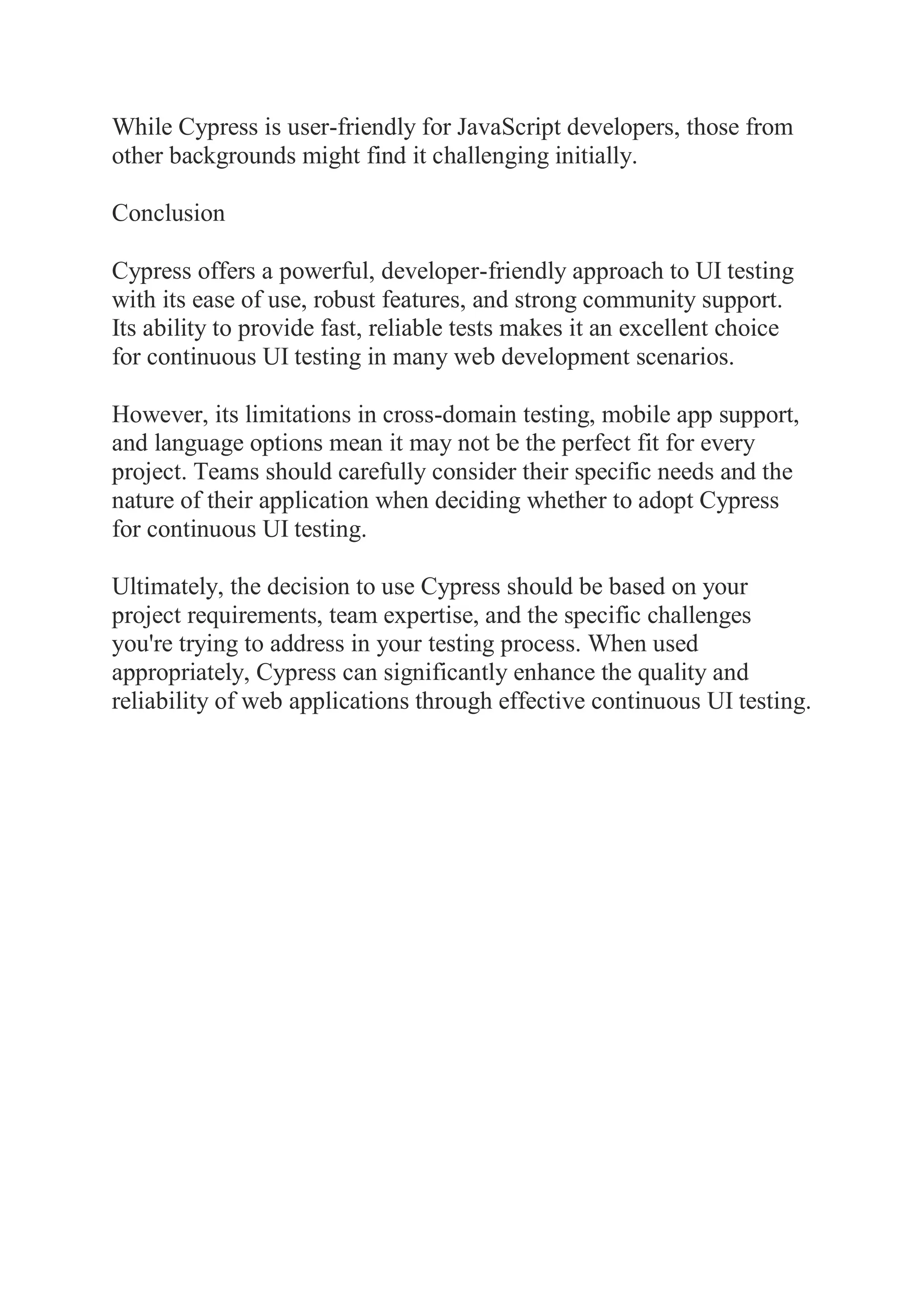 Continuous UI testing using Cypress Pros and Cons.pdf