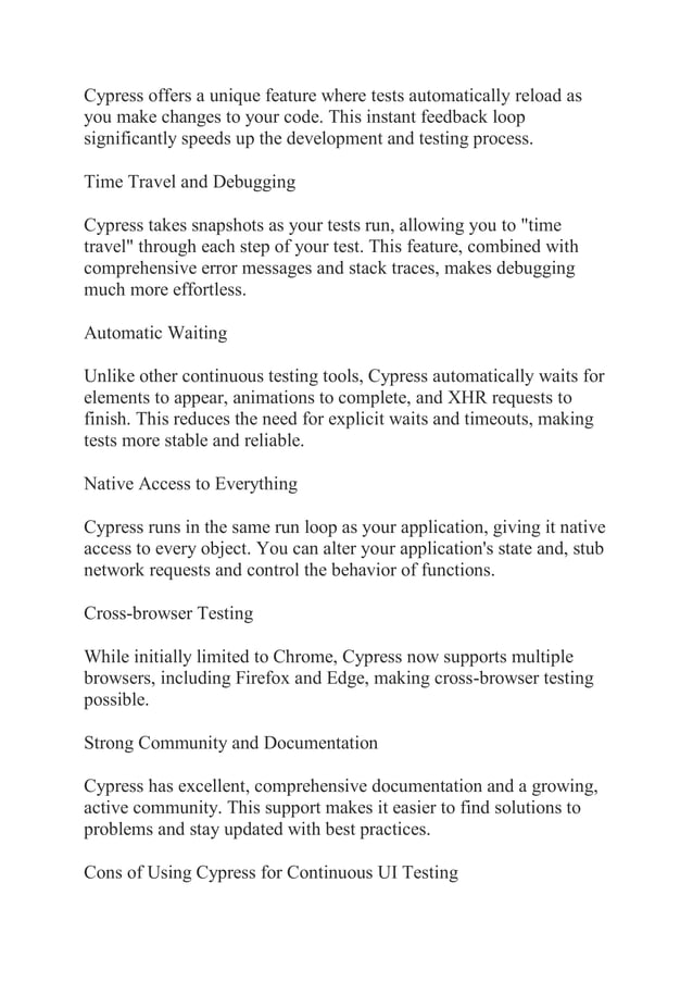 Continuous UI testing using Cypress Pros and Cons.pdf