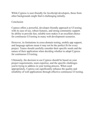 Continuous UI testing using Cypress Pros and Cons.pdf