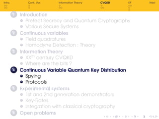 Continuous variables quantum cryptography | PPT