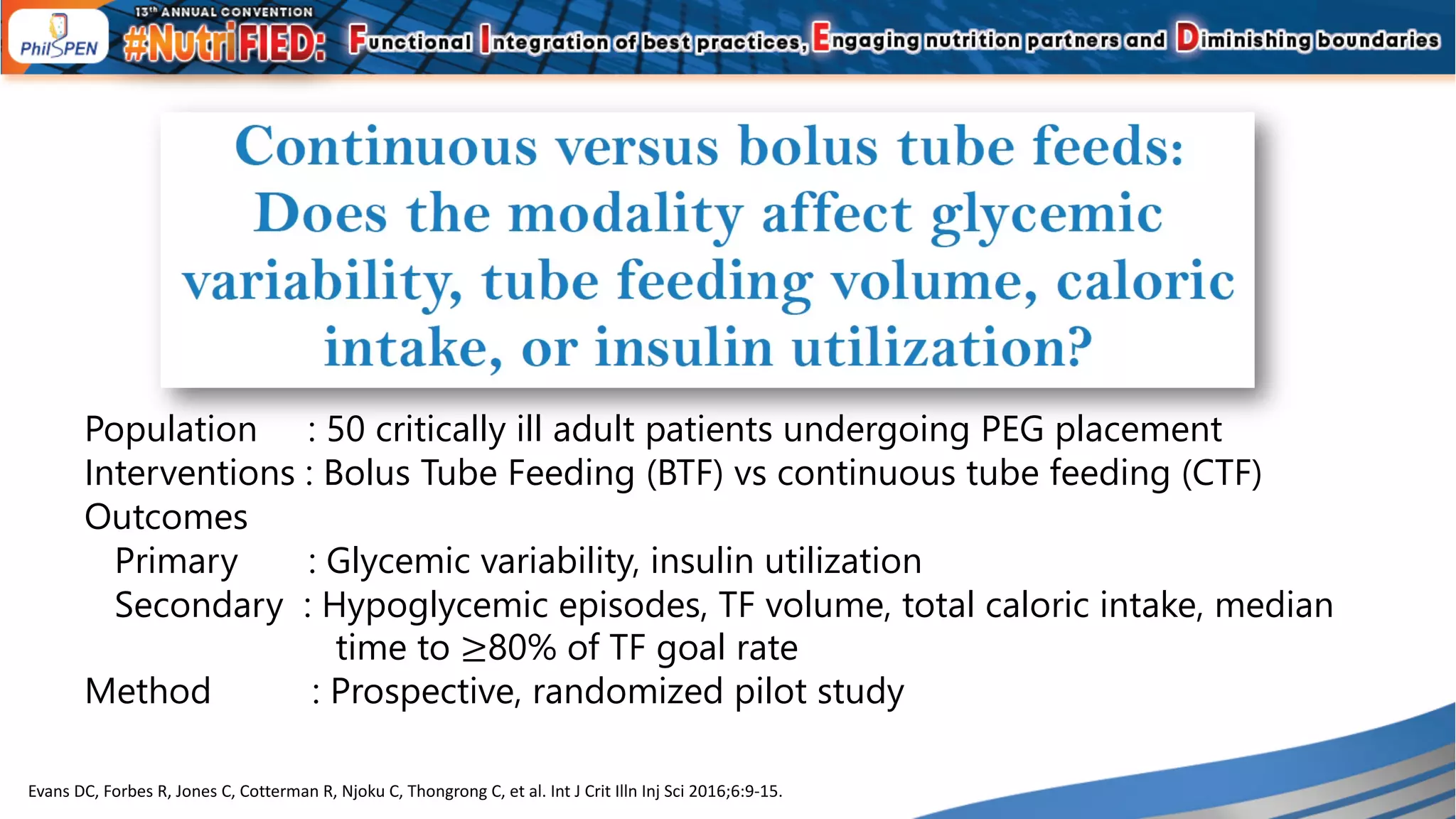 Continuous vs bolus tube feeding: metabolic and circadian consequences ...