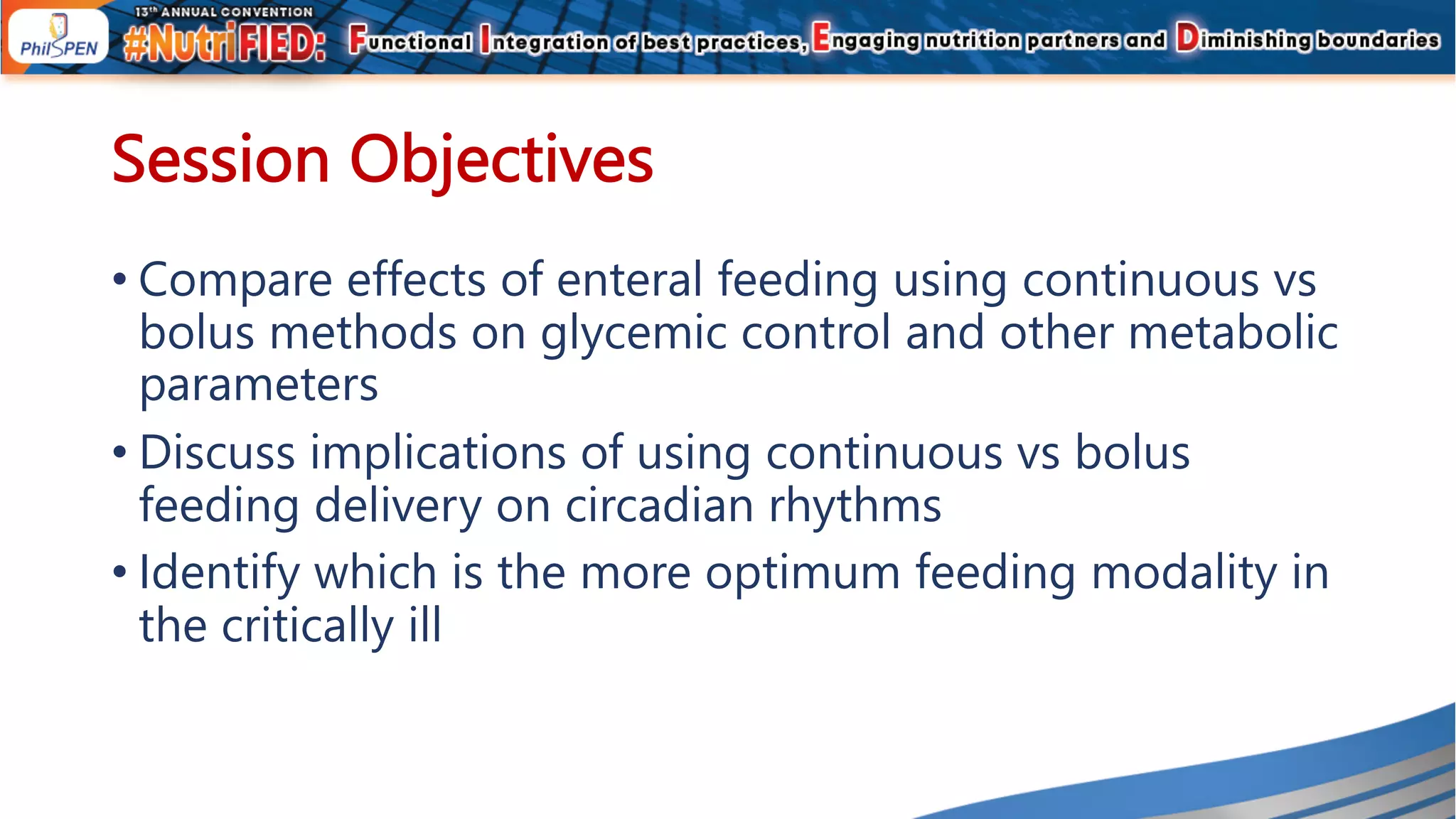 Continuous vs bolus tube feeding: metabolic and circadian consequences ...