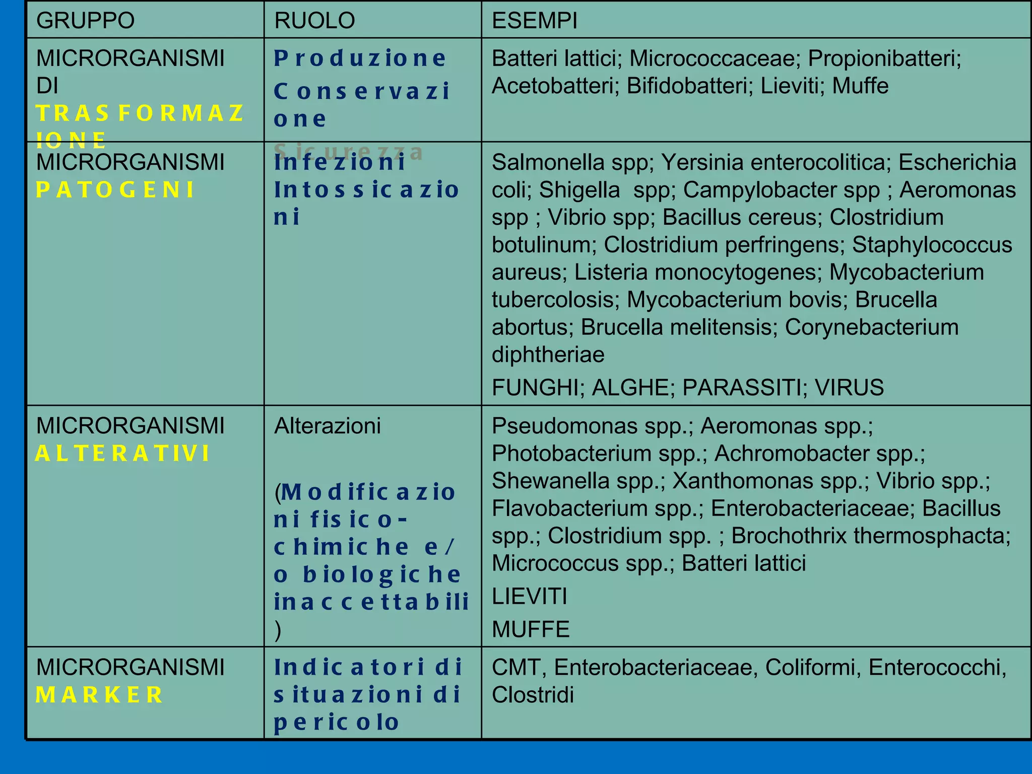 Contaminazione microbiologica | PPT