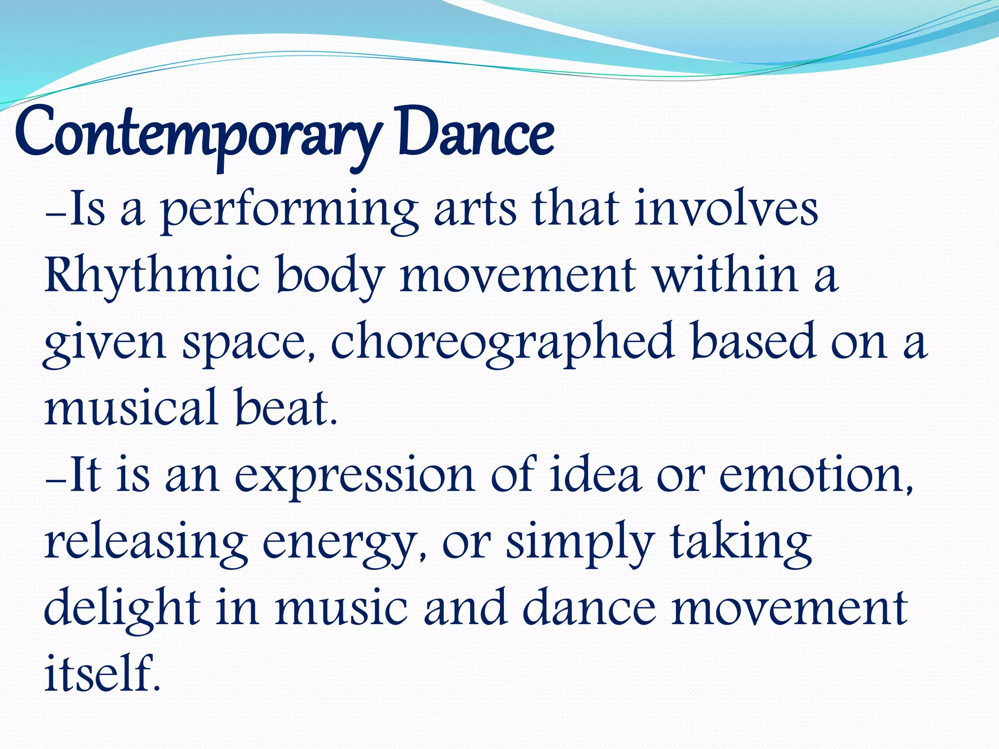 Contemporary dance | PPTX