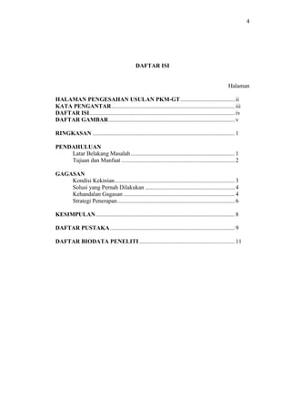 Contoh proposal pkm gagasan tertulis | PDF