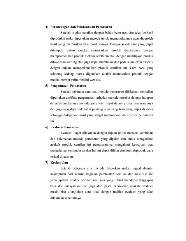Contoh proposal pkm kewirausahaan | PDF