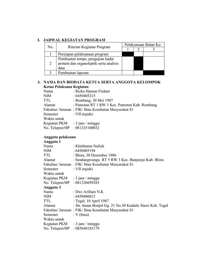 Contoh proposal pkm penelitian | PDF