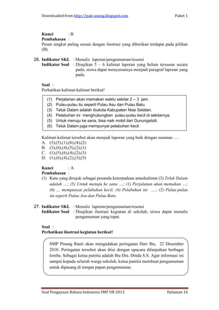Contoh soal bahasa indonesia1 un smp per skl | PDF