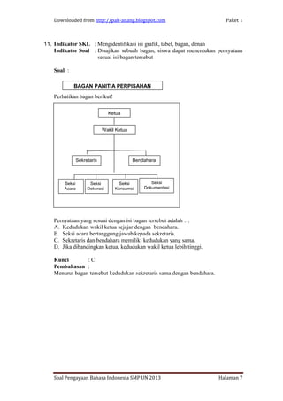 Contoh soal bahasa indonesia1 un smp per skl | PDF