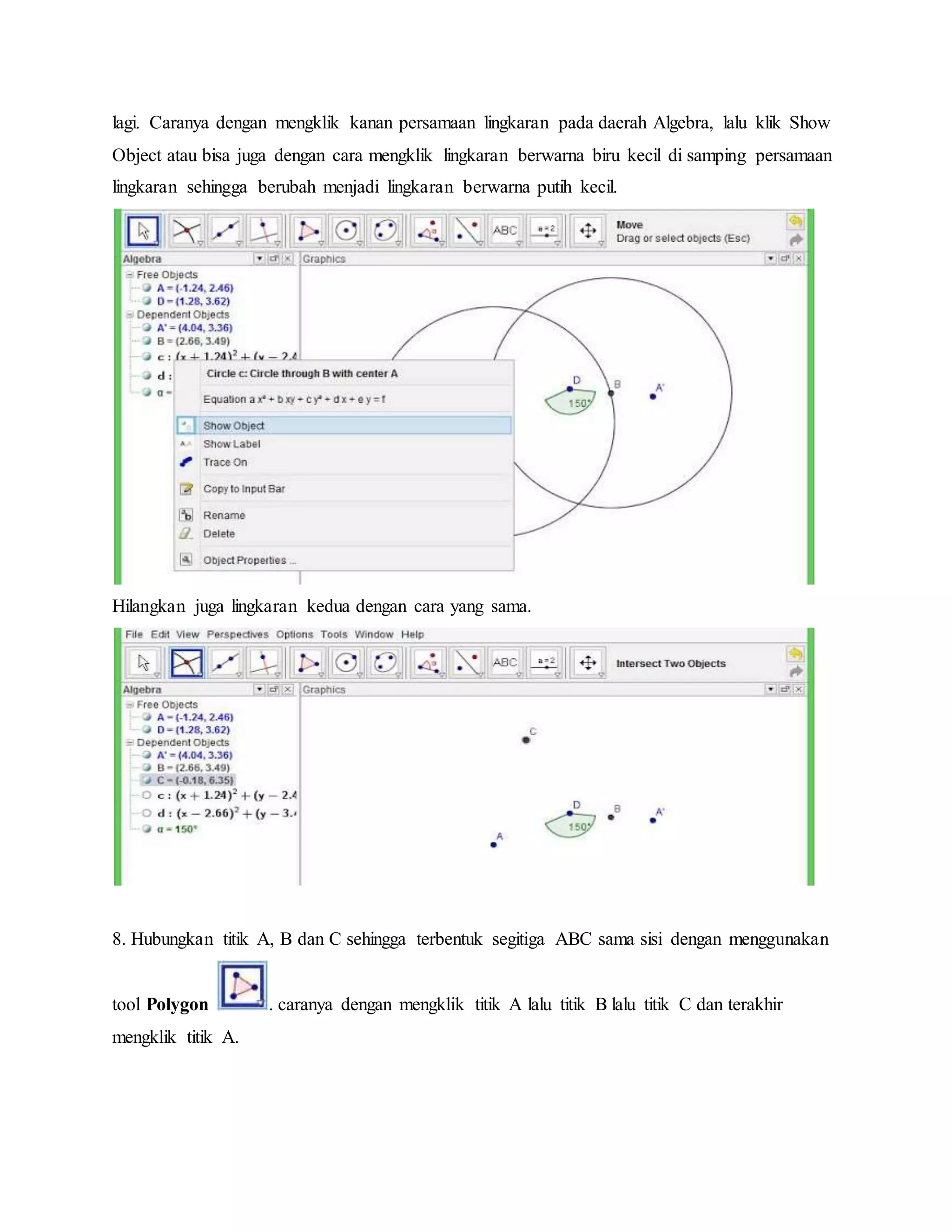 MEMBUAT SUDUT PADA SEGITIGA MENGGUNAKAN GEOGEBRA | PDF | Free Download