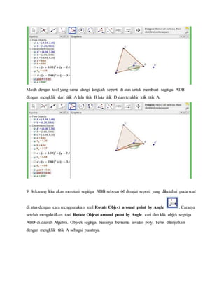 MEMBUAT SUDUT PADA SEGITIGA MENGGUNAKAN GEOGEBRA | PDF | Free Download