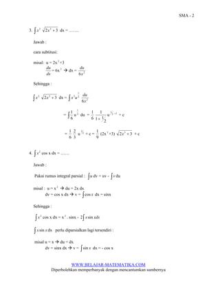 Contoh soal soal integral dan pembahasannya | PDF