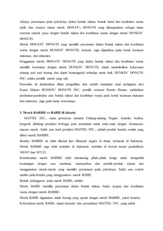 Contoh contoh kasus pelanggaran hak merek (tugas 4) | PDF